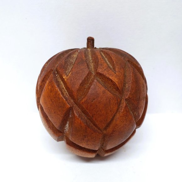 Accents | Vintage Mcm Carved Wood Fruit Pineapple 6 Apple 275 ...
